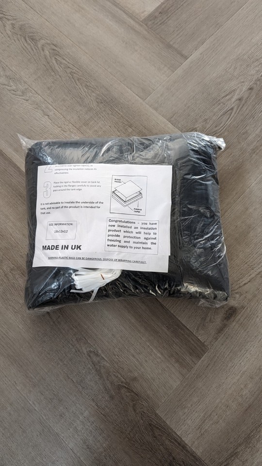 4 Gallon central heating/cold water tank lagging jacket 18"x12"x12 ...