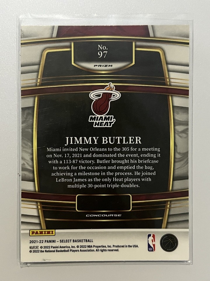 2021-22 Panini Select Jimmy Butler Concourse Silver Prizm Miami Heat ...