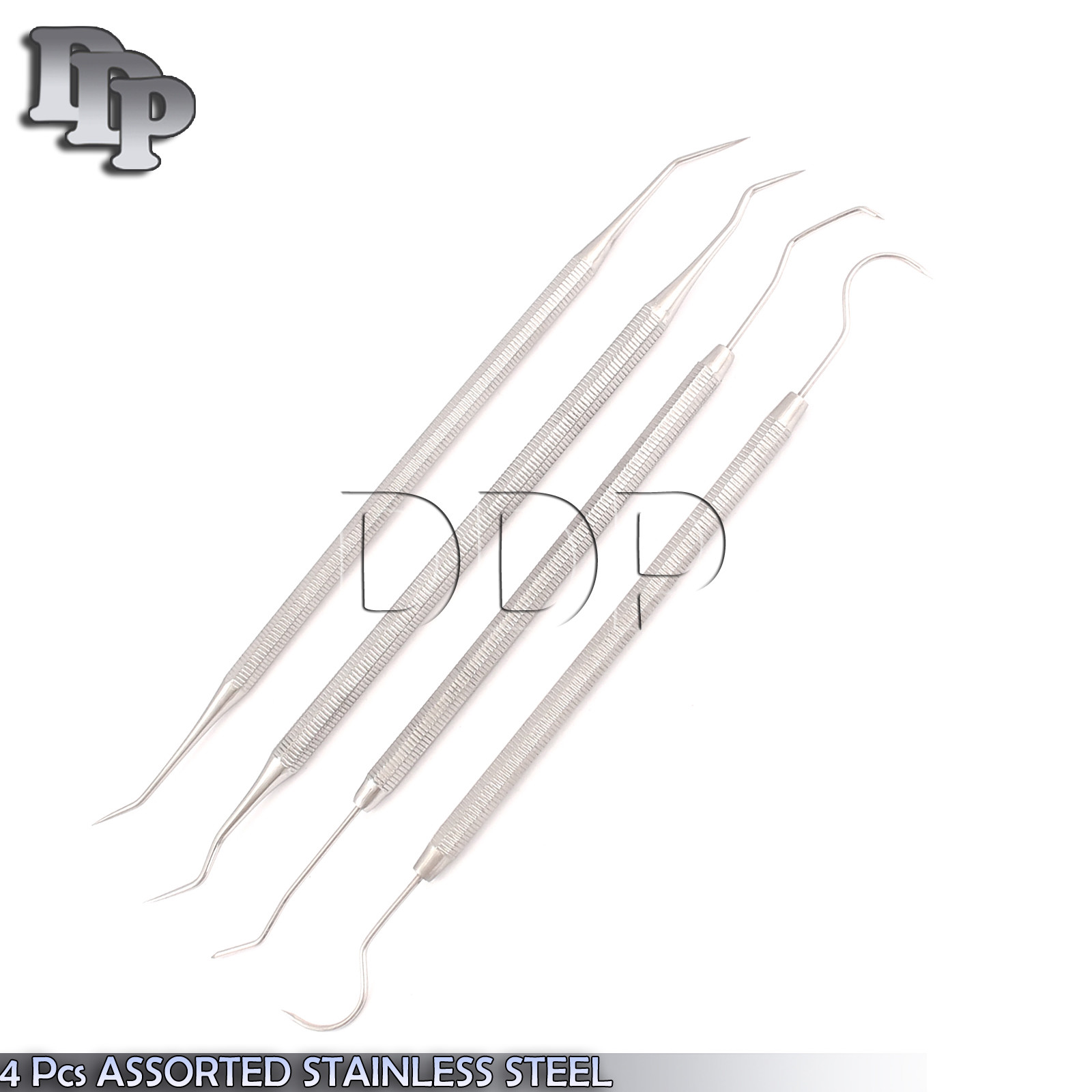 4 Pcs ASSORTED STAINLESS STEEL DENTAL PICKS DOUBLE END, PR-004 | eBay