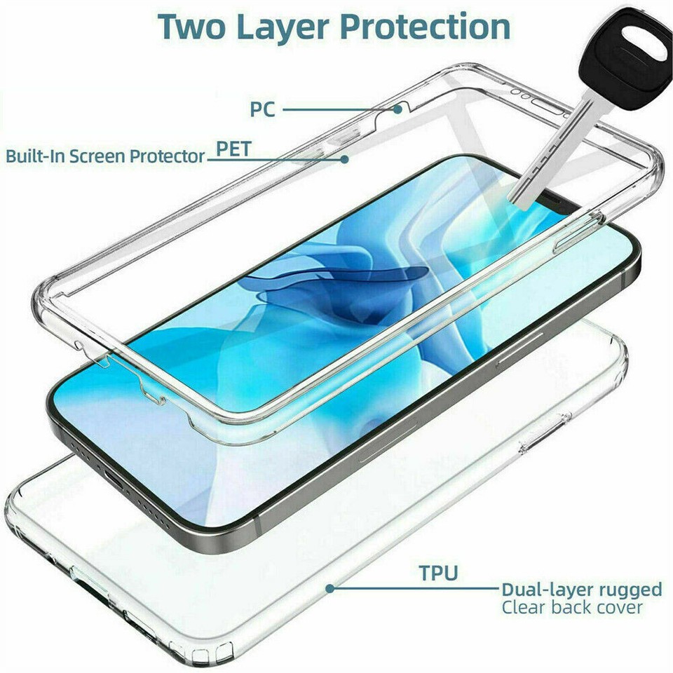 CLEAR FULL BODY 360 Shockproof Phone Case Cover For iPhone 16 15 14 13 ...