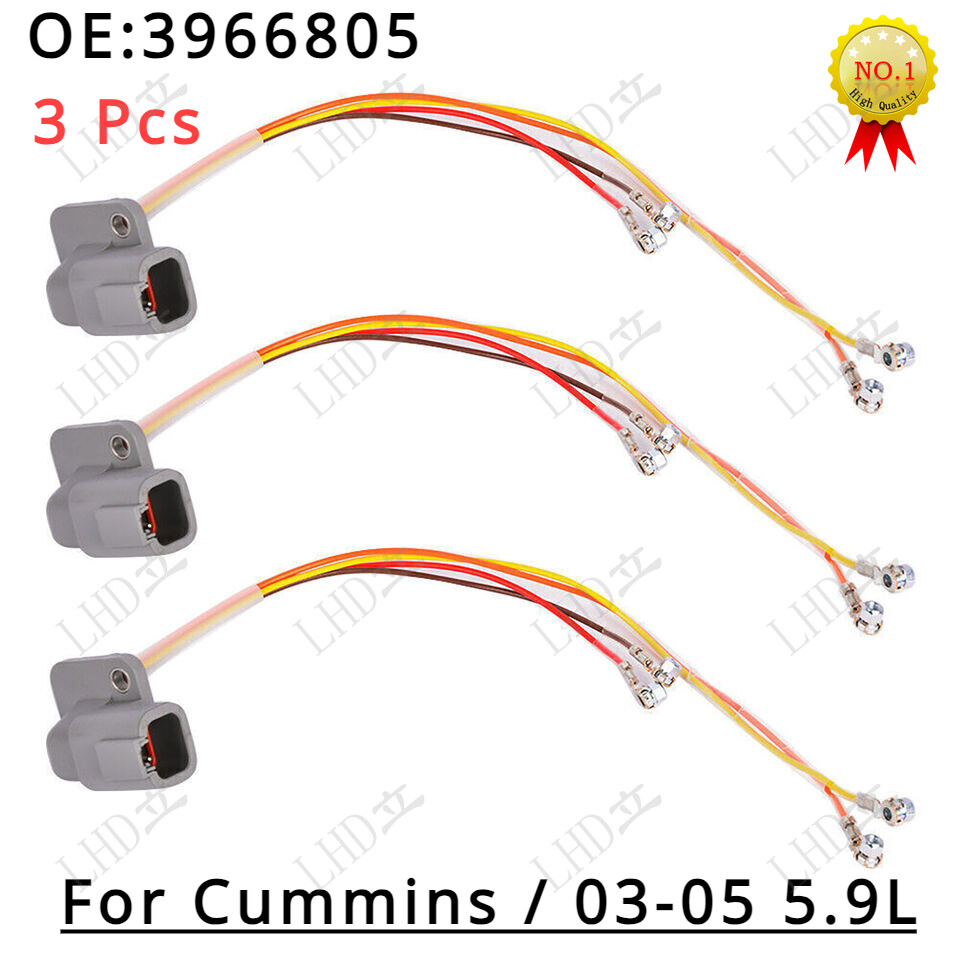 3 Pcs New Fuel Injector Wiring Harness 3957309 3966805 For Cummins / 03 ...