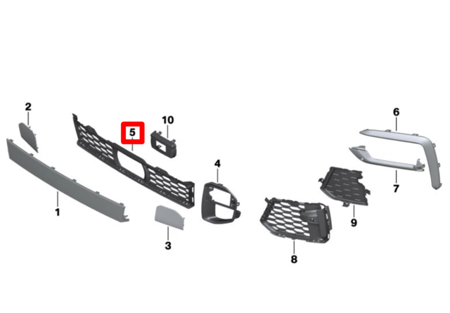 BMW X6 G06 FRONT BUMPER LOWER GRILLE 8069943 51118069943 2021 GENUINE ...