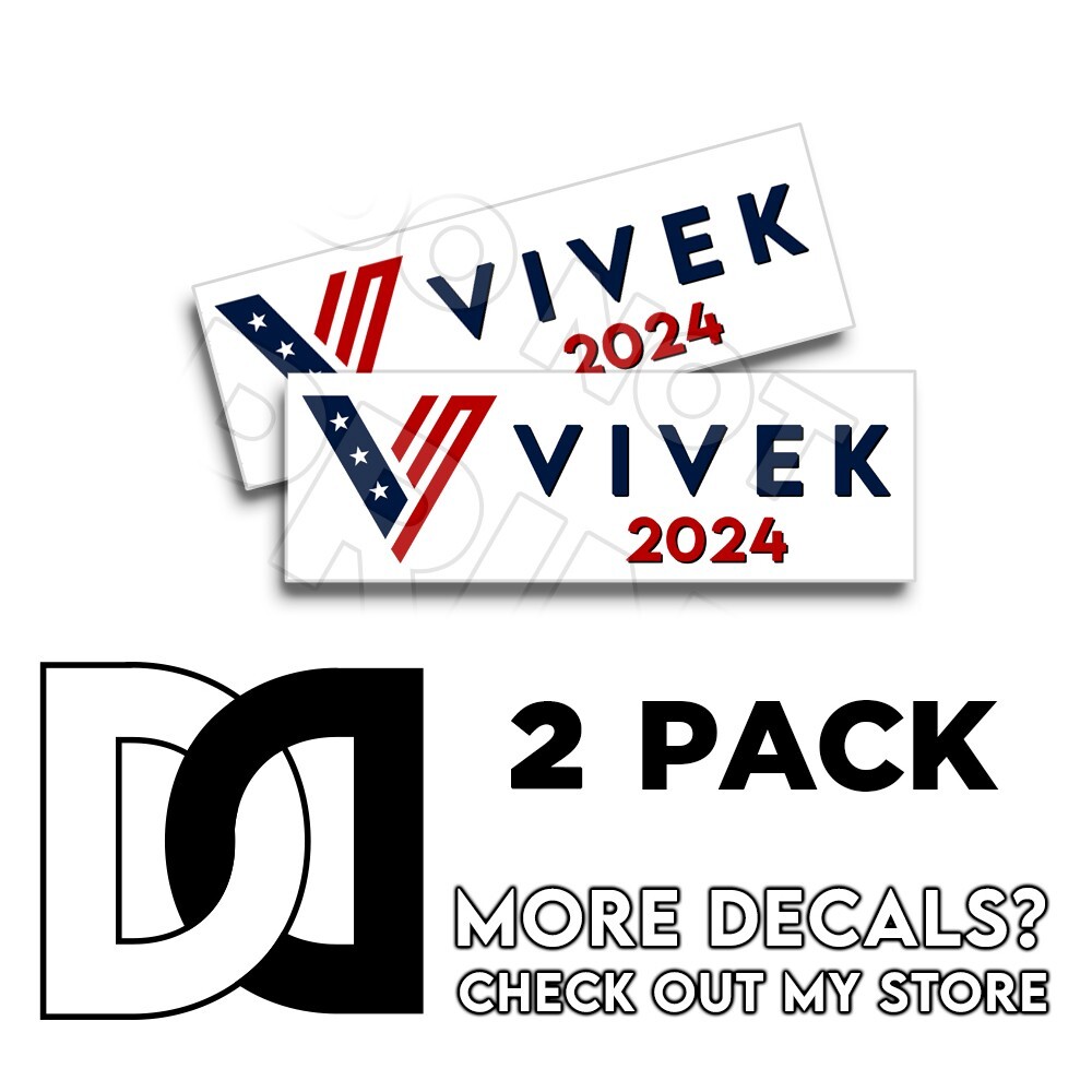 Vivek Ramaswamy vinyl Bumper Sticker 2024 Election Decals 2 pk 9x3 | eBay