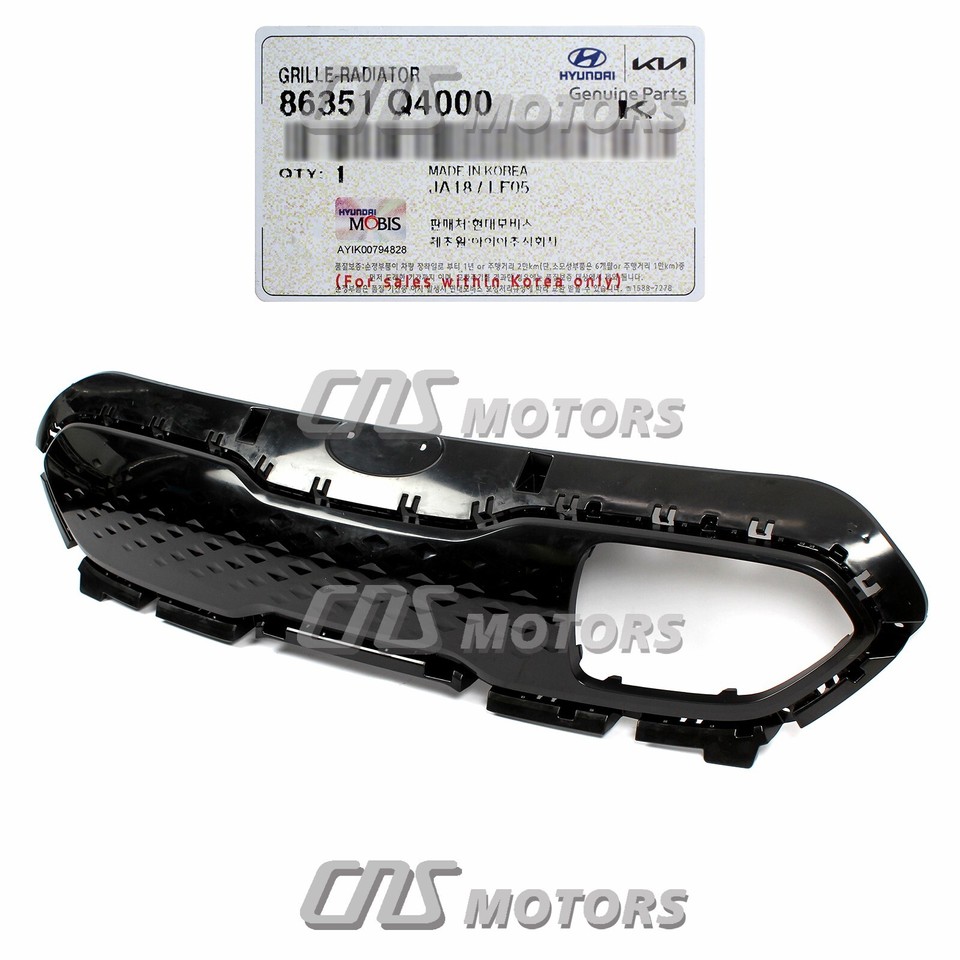 GENUINE Front Bumper Grille Upper for 2019-2022 Kia Niro EV 86351Q4000 ...