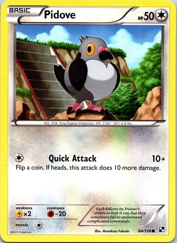Pidove-84/114-common-black and white base-2010-pokémon card-lp en vente ...