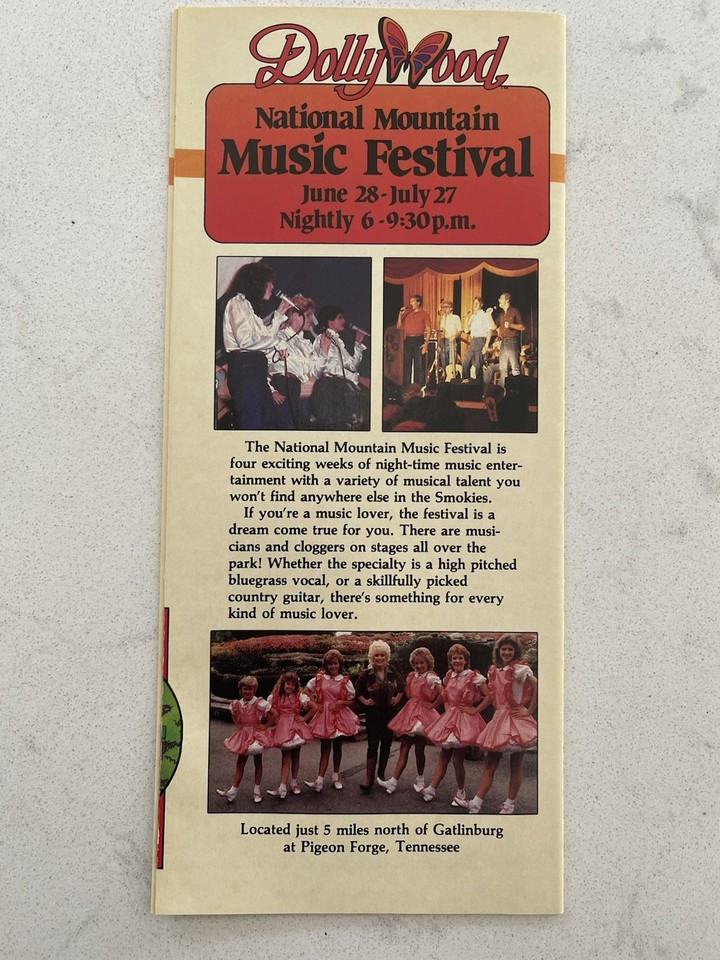 1986 DollyWood Brochure Visitors Guide Map More Dolly Parton Smoky ...