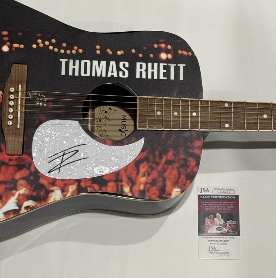 THOMAS RHETT SIGNED CUSTOM ACOUSTIC GUITAR COUNTRY AUTOGRAPHED JSA COA ...