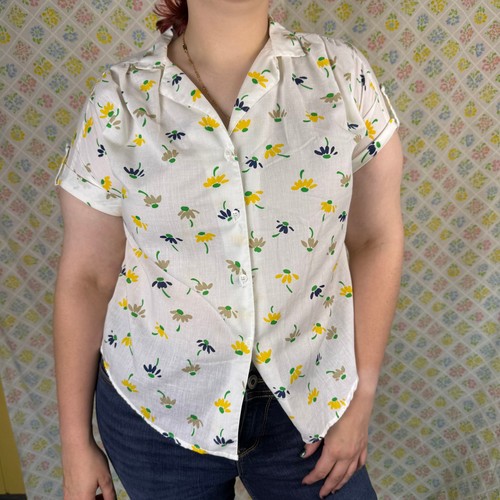 Vintage 80s Midsize Cape Cod Match Mates floral button down size Large ...
