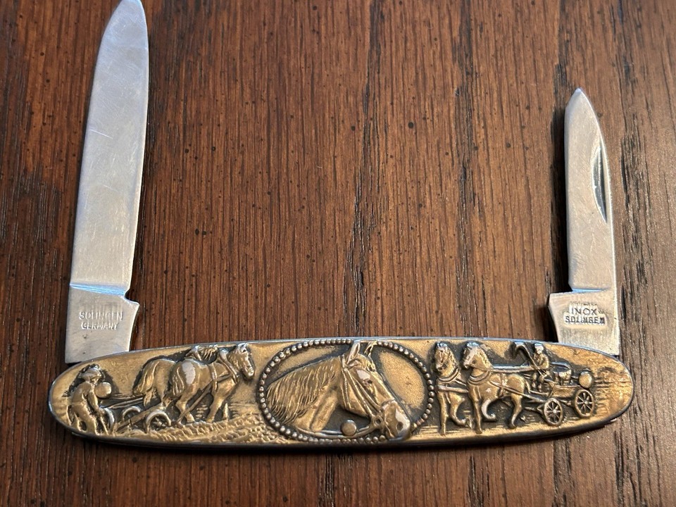 Antique Solingen Germany Arnex Steel Horses 2-Blade Folding Pocket ...