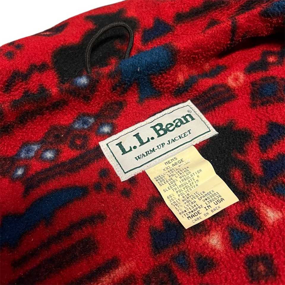 VTG 90’s LL Bean Warm Up Jacket, Fleece Lined Aztec Print Mens Size XXL ...