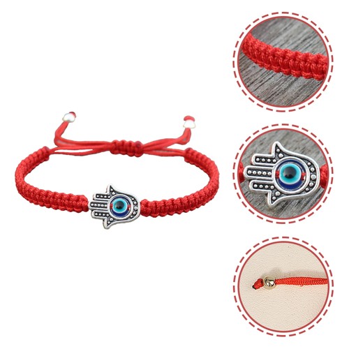2 Pcs Handmade Braided Bracelet Devils Eyes Braceletfor Women ...