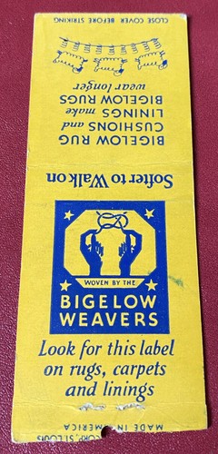 Matchbook Cover Bigelow Weavers Bigelow Rugs | eBay