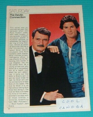 1982 TV ARTICLE~THE DEVLIN CONNECTION SERIES JACK SCALIA and ROCK ...