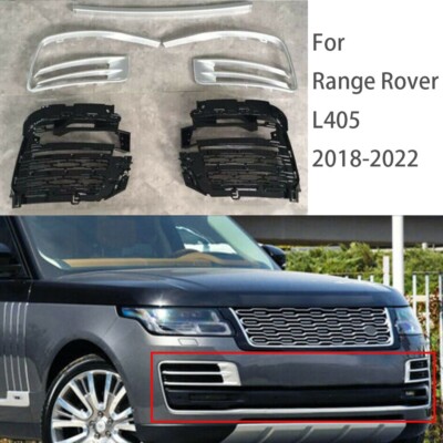 Front Fog Light Grille Covers Fit For Range Rover L405 2018-2022 Silver ...