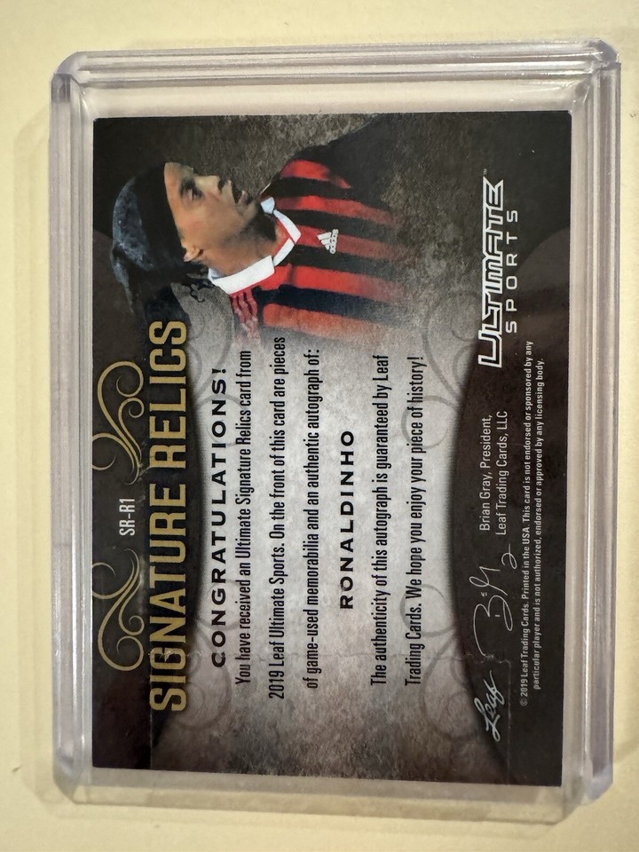 Rare Ronaldinho 1/1 Signed Leaf Ultimate Signature Relics | eBay