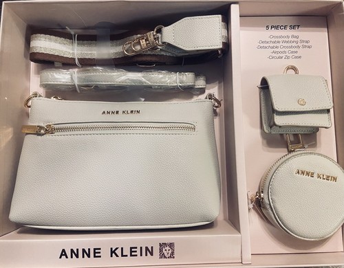 Anne Klein Chalk/Cream Crossbody Bag 5-Piece Gift Set NIB Mothers Day ...