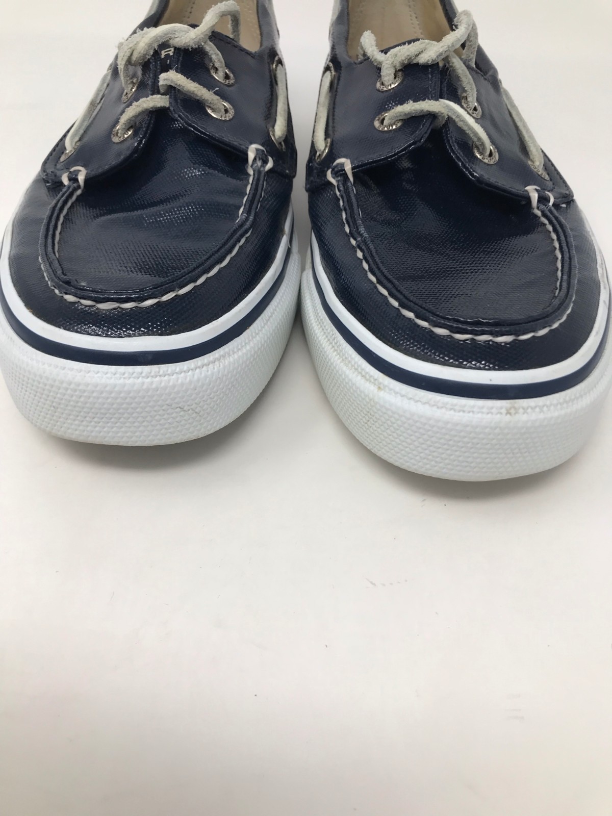 Sperry Top Sider NAVY Blue Shiny Patent Deck Boat Shoes 0632873 F9 ...