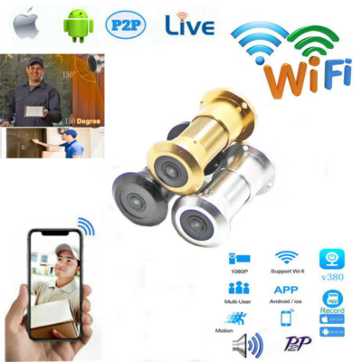 Wireless WiFi HD Door Peephole Motion Detect Camera IP Recording for ...