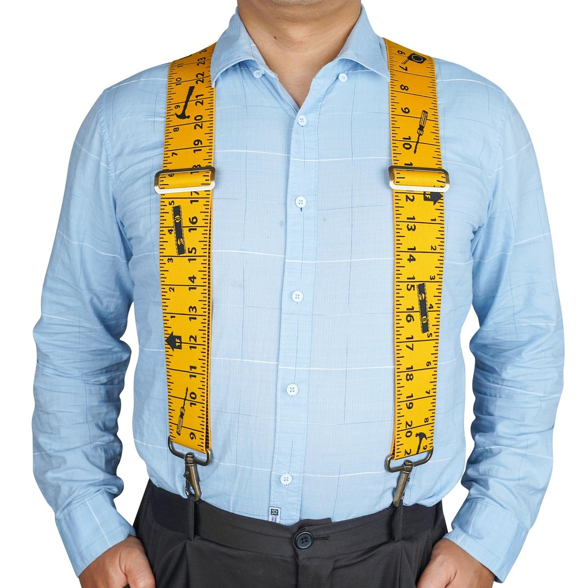 Short Sleeve Pajama Set 2 Inch Wide Tape Measure Suspenders ...