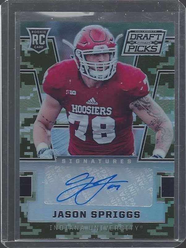 JASON SPRIGGS 2016 PANINI PRIZM CAMO PRIZMS PACKERS INDIANA ROOKIE AUTO ...