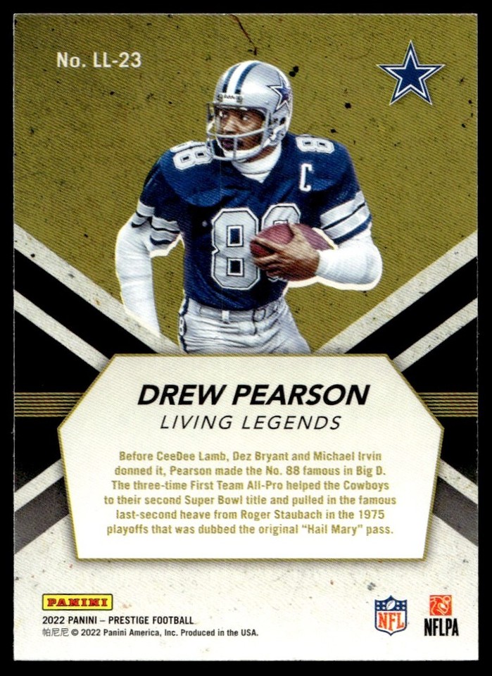 2022 Panini Prestige Living Legends Holo Drew Pearson G30 Dallas ...
