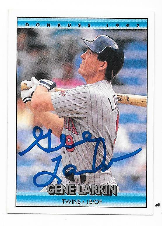 GENE LARKIN 1992 DONRUSS AUTOGRAPHED SIGNED # 496 TWINS | eBay