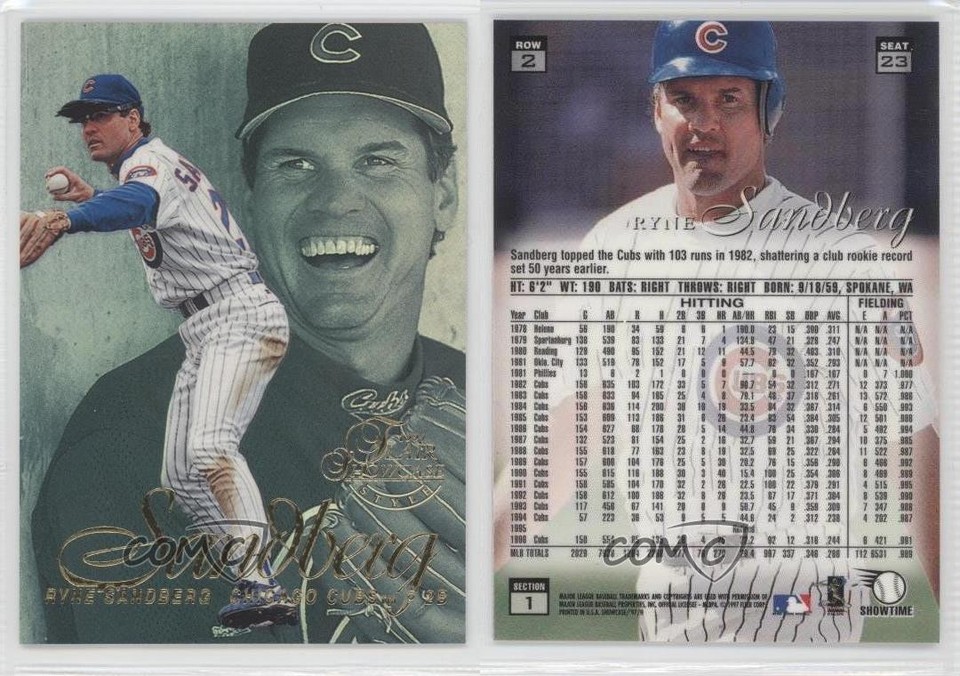 1997 Flair Showcase Row 2 Ryne Sandberg #23 HOF 0a1 | eBay