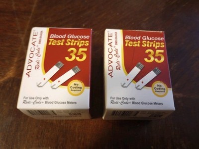 Advocate Redi-Code plus Blood Glucose Test Strips 35 Count X2 Expired ...