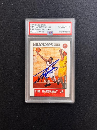 2015-16 NBA Hoops #26 Tim Hardaway Jr. Signed Card AUTO 10 PSA Slabbed ...