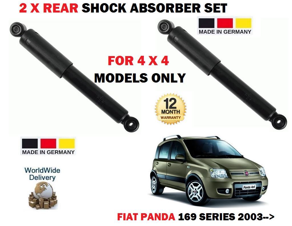 FOR FIAT PANDA 169 1.2 1.3D 4x4 MODELS 2003-> 2X REAR SHOCK ABSORBER ...
