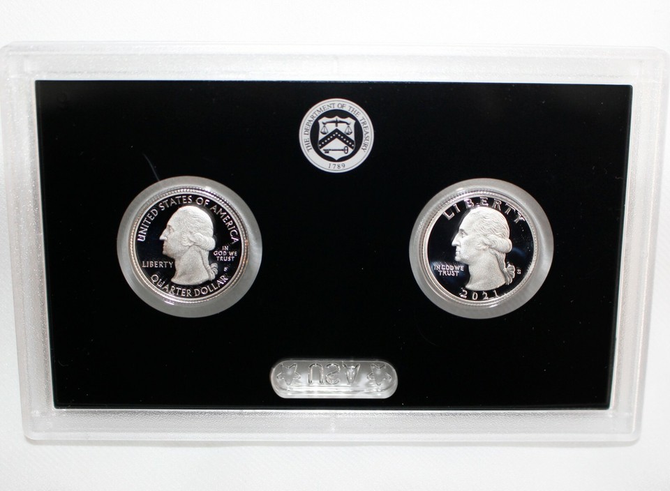 2021 S ATB Quarters Silver Proof America the Beautiful US TWO 25c Coins ...