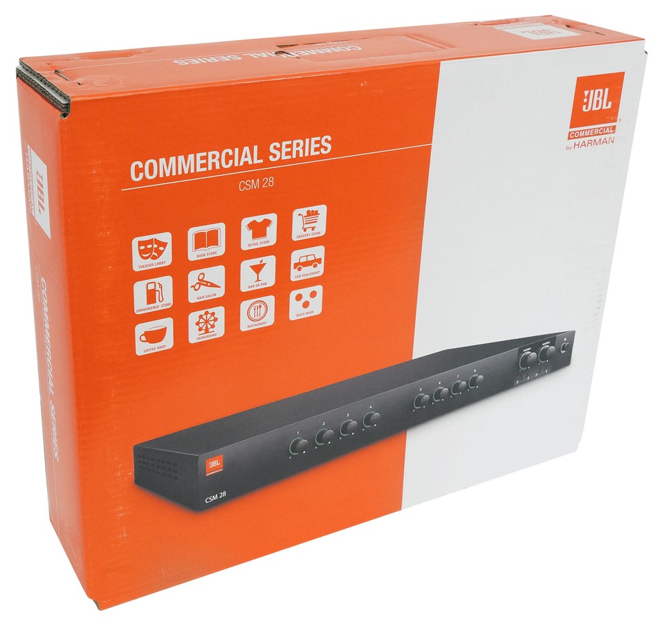 JBL CSM 28 Commercial Mixer/Preamp 8 Input/2 Output 4 Restaurant/Bar ...