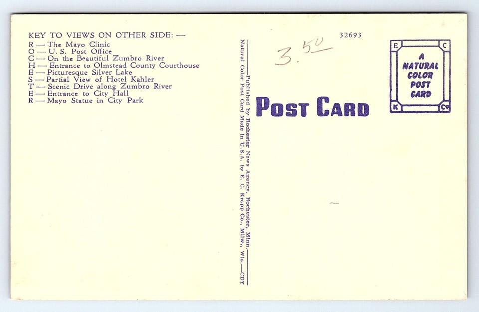 Postcard Greetings Rochester Minnesota MN Large Letter | eBay