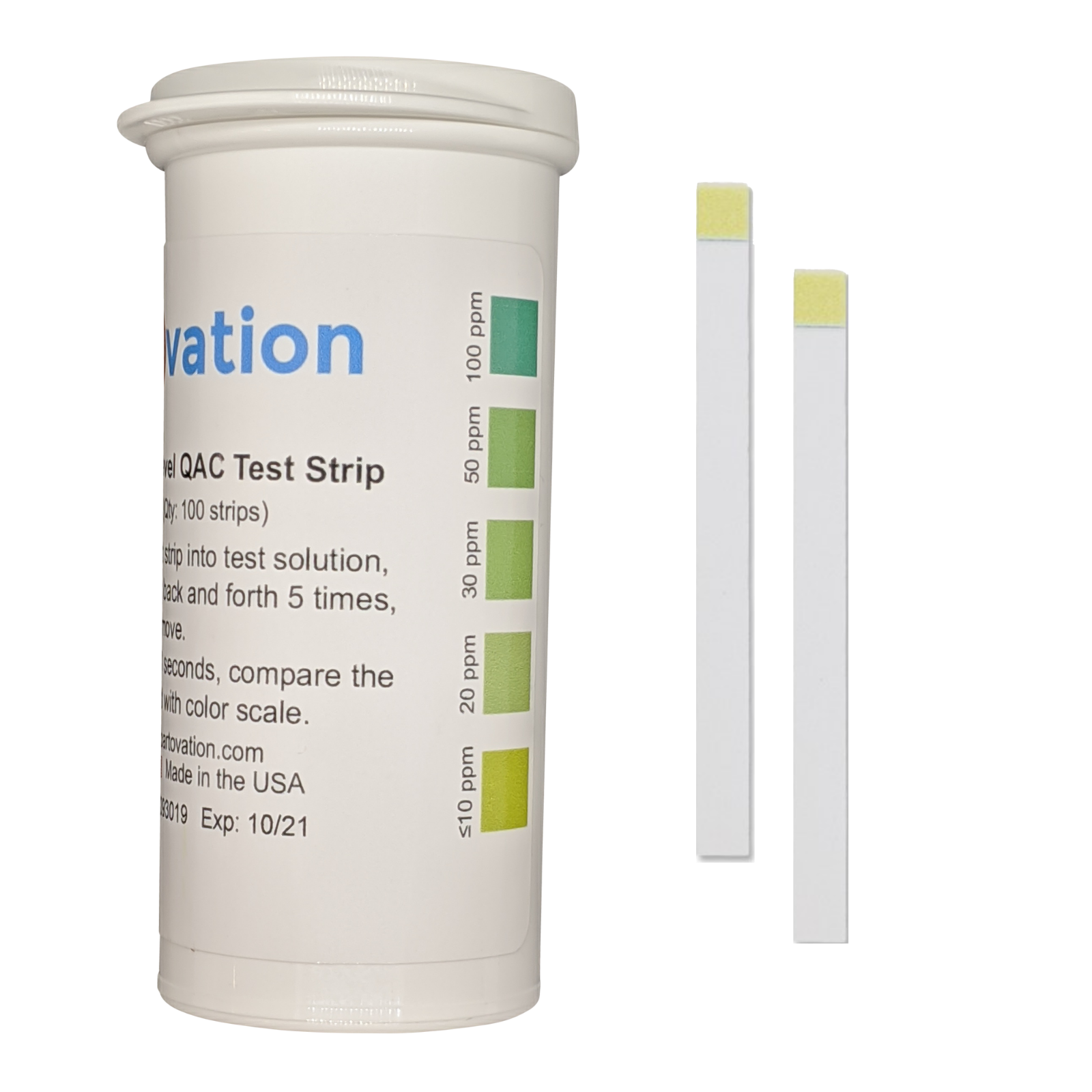 Low Level Residual Quaternary Ammonium (QAC, Multi Quat) Test Strips, 0 ...