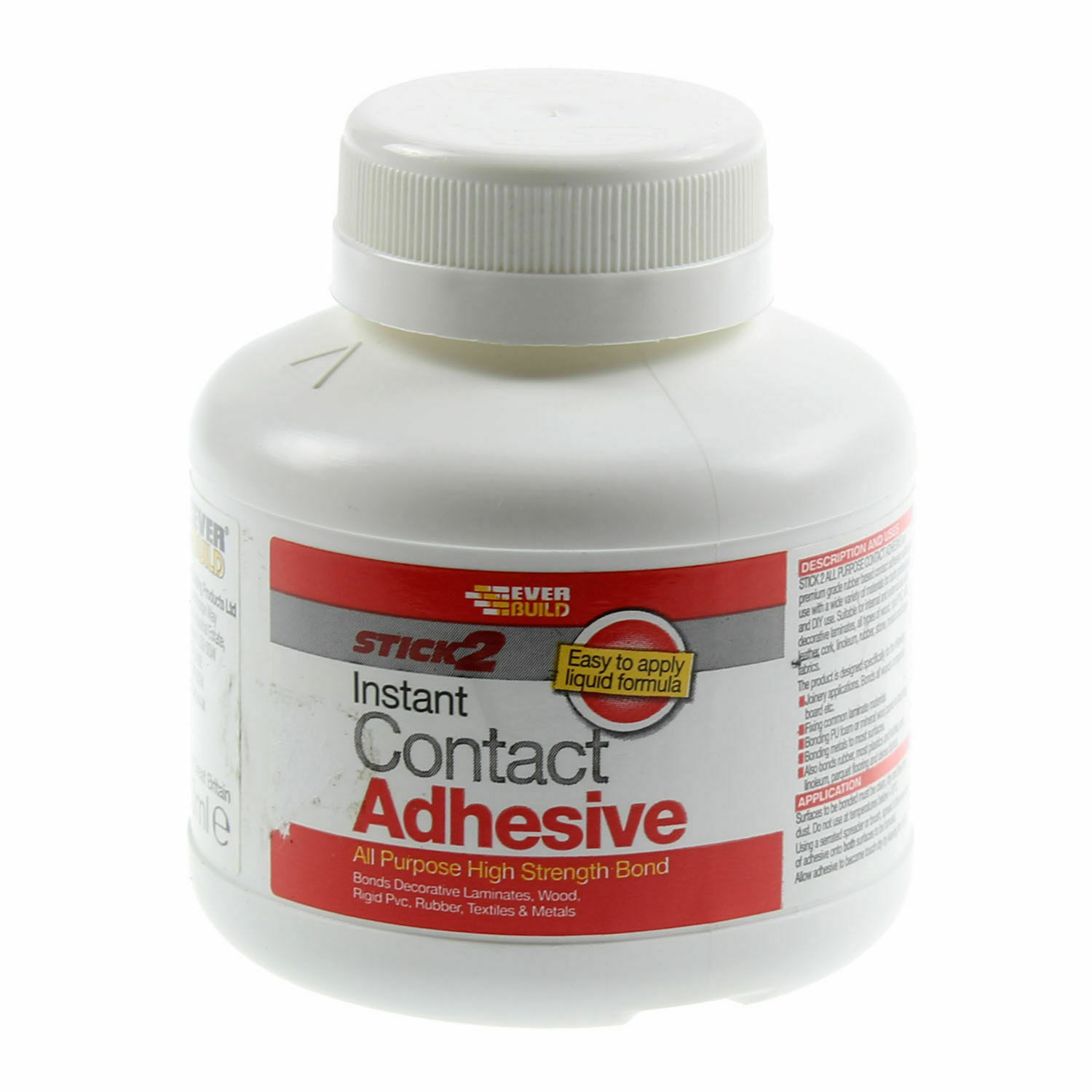 Everbuild Instant Contact Adhesive Ideal For Wood Rubber Metals Cork ...