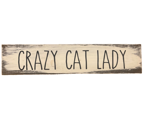 crazy cat lady wooden sign | eBay