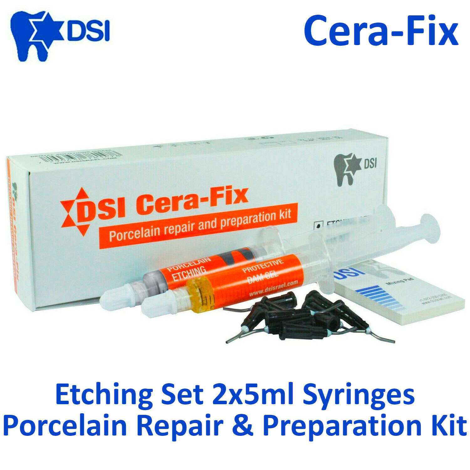 DSI Dental Porcelain Gel Ceramic Metal Cera-Fix Repair Kit Etch ...