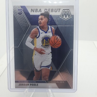 JORDAN POOLE ~~~ 2019 panini mosaic nba debut card #261 ~~~ ROOKIE RC ...