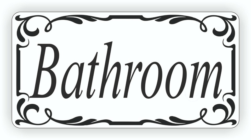 Toilet and Bathroom Door sign vinyl decal sticker pack of two | eBay UK