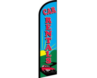 Car Rentals Blue / Red Windless Banner Advertising Marketing Flag | eBay