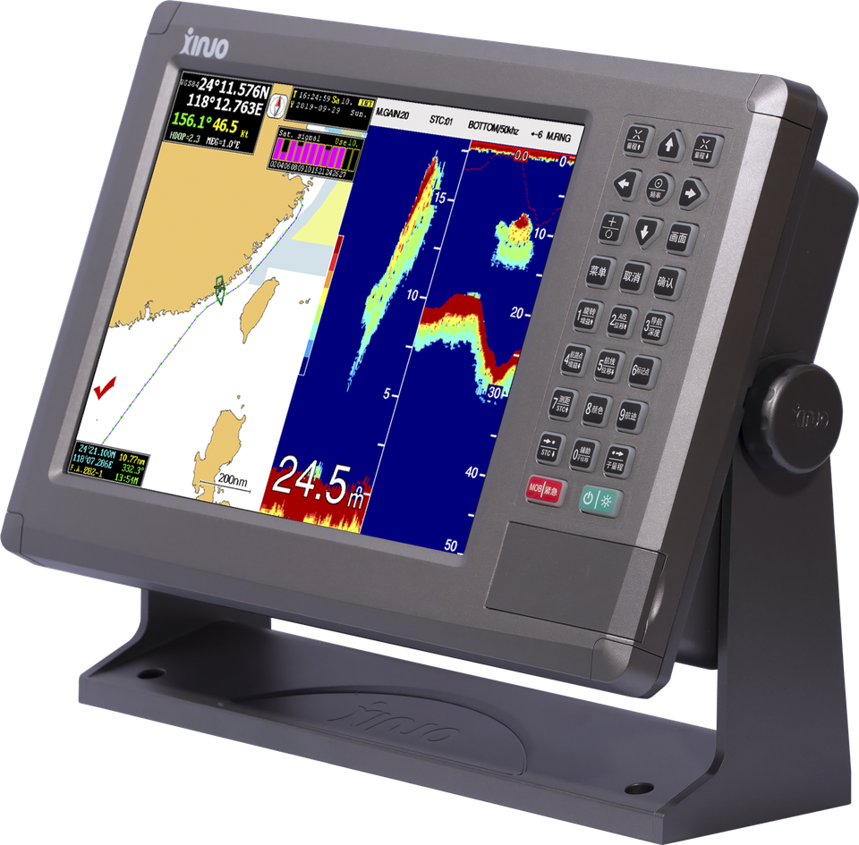 Echo Sounder 10.4 Inch for Fishing Boat Marine Fishfinder & Ships GPS ...