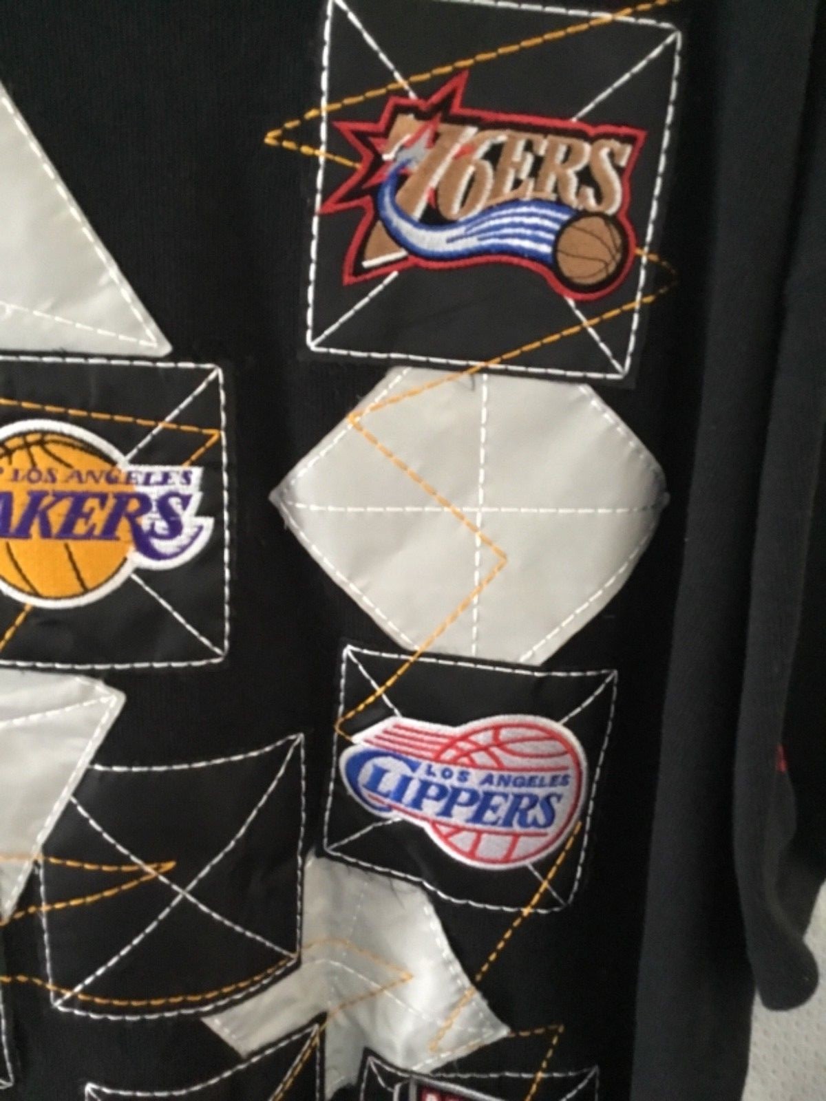 RARE UNK NBA Embroidered Team Logos Short Sleeve Sweater Shirt Men’s ...