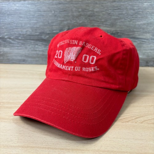 Wisconsin Badgers Hat Strap Back Red Rose Bowl Adjustable Leather Strap ...