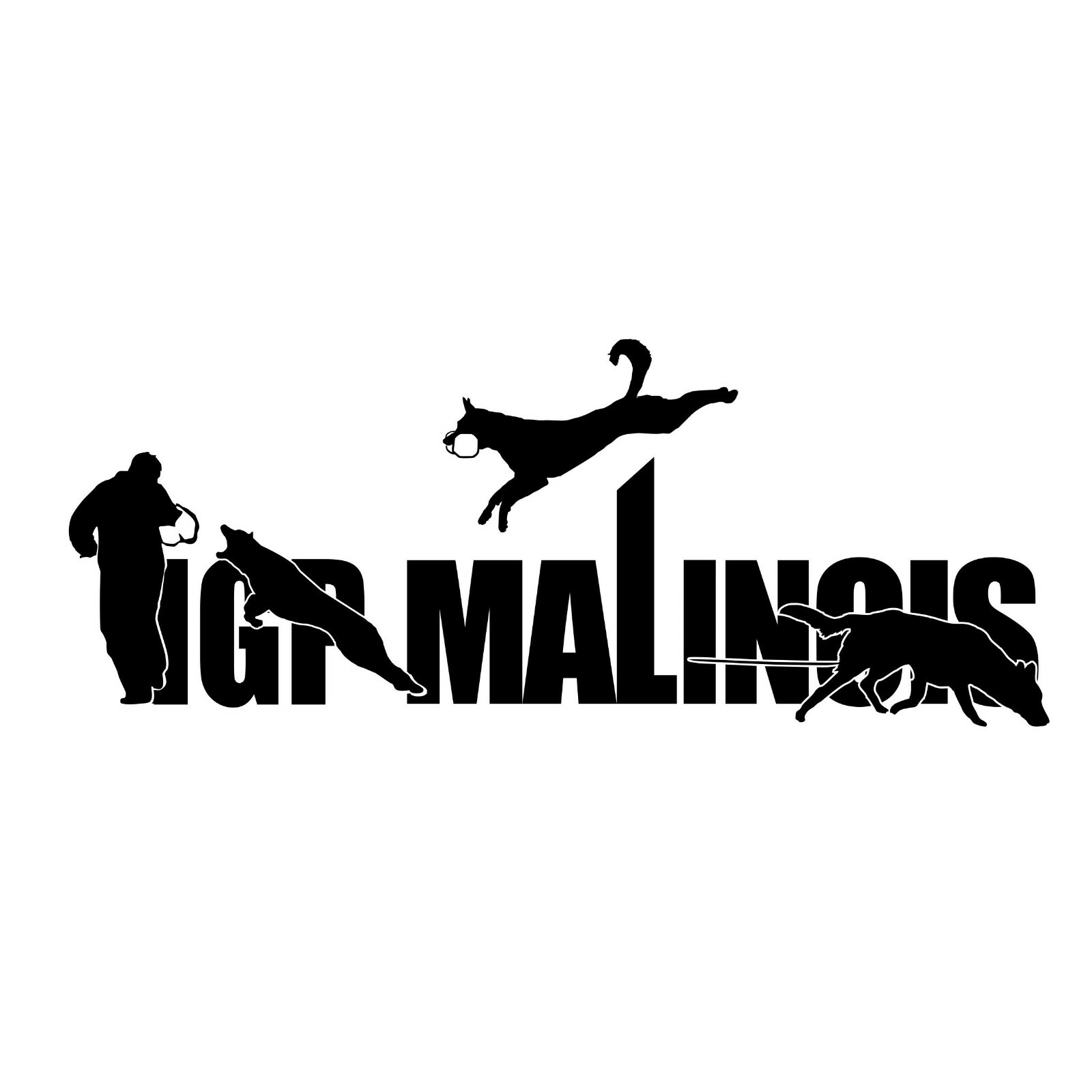 MALINOIS Belgian IGP Schrift Autoaufkleber K9 Hund SIVIWONDER IPO ...