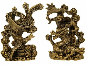 Feng Shui Chinese Dragon and Phoenix Statue Fgurine Decoration for ...