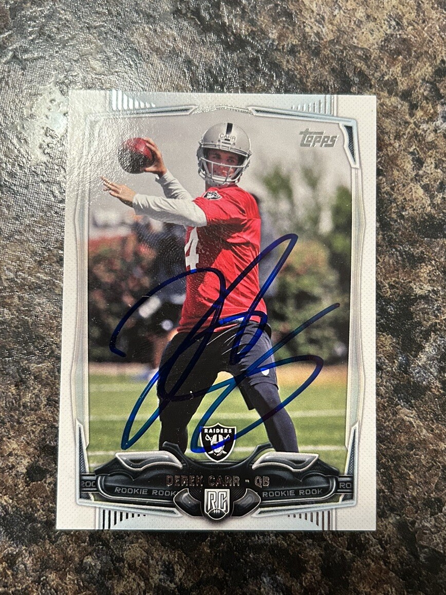 Derek Carr Signed Autographed 2014 Topps Rookie Card Oakland Raiders | eBay