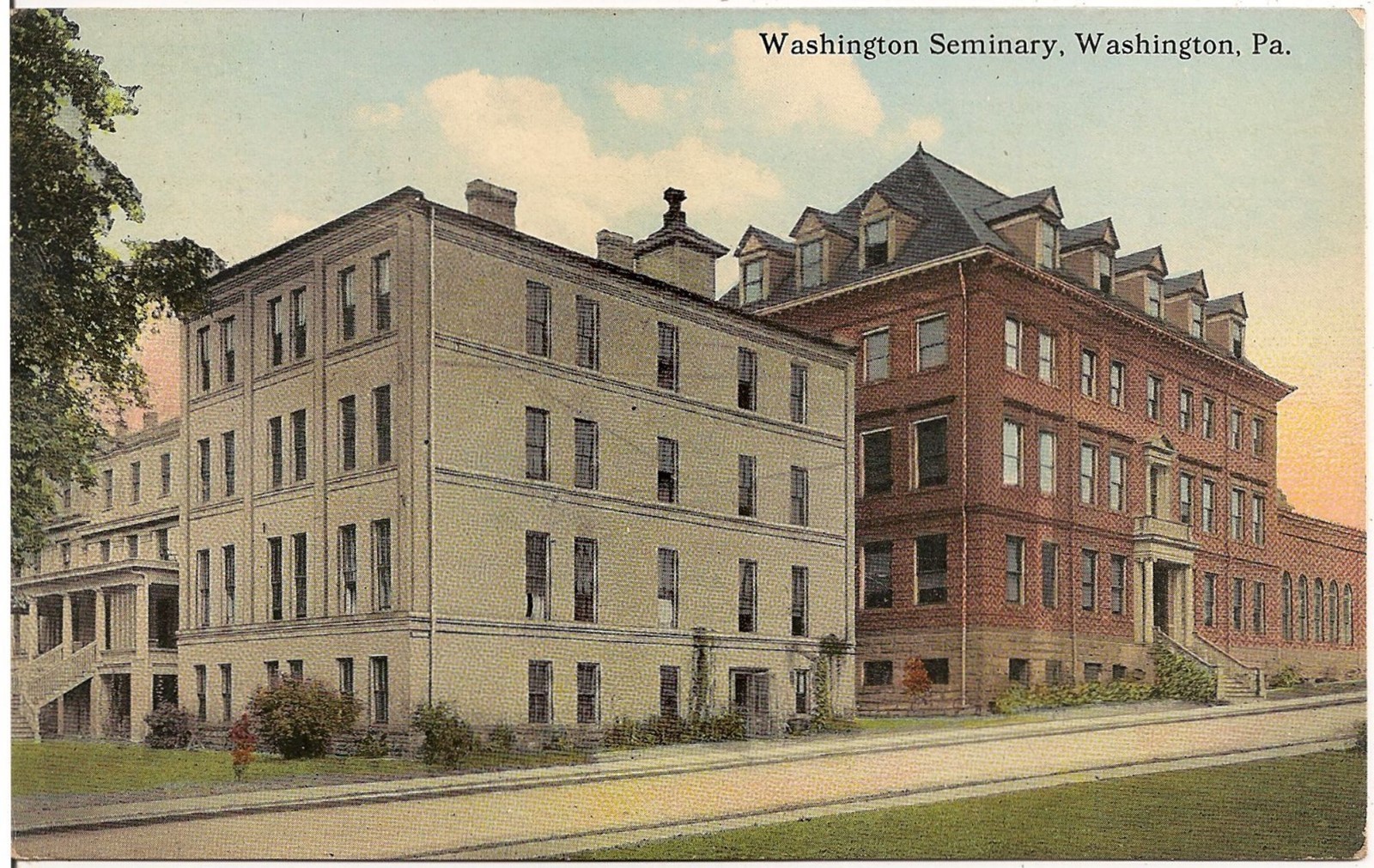 Washington Seminary in Washington PA Postcard 1913 | eBay