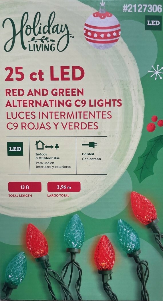 C9 Red Green And White Lights Holiday Light Installation – Classic
