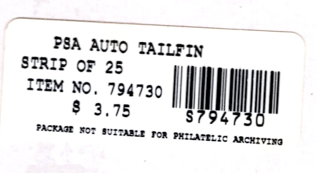 US 2910 MNH Auto Tail Presorted First-Class Card 15c strip of 25, 1995 ...