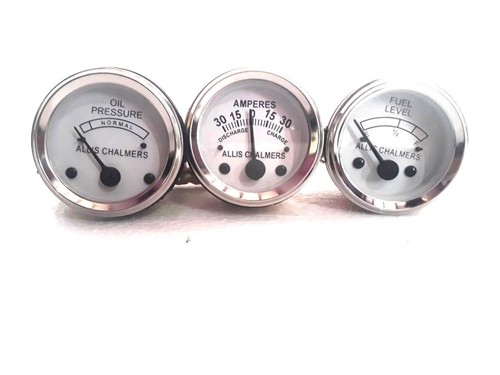 Allis Chalmers Oil Pr + Fuel+Amp Gauge for B, IB, C, CA, RC, WC, WF, WD ...